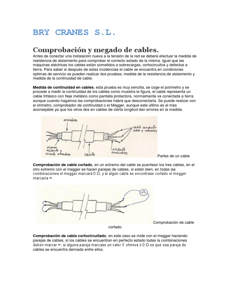 Megado de Cables | PDF | Resistencia Eléctrica y Conductancia ...