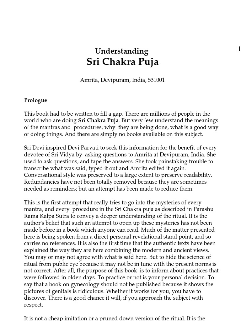 Sri Chakra Puja | PDF | Devi | Kundalini