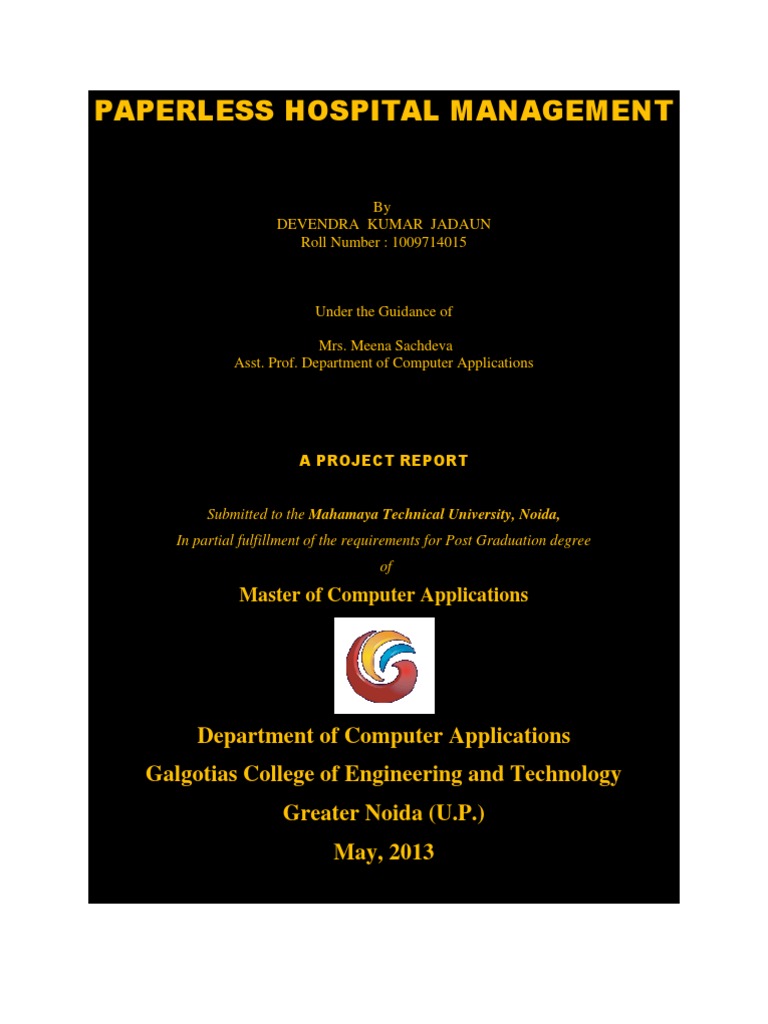 Paperless Hospital Management System | PDF | Engineering | Science And ...