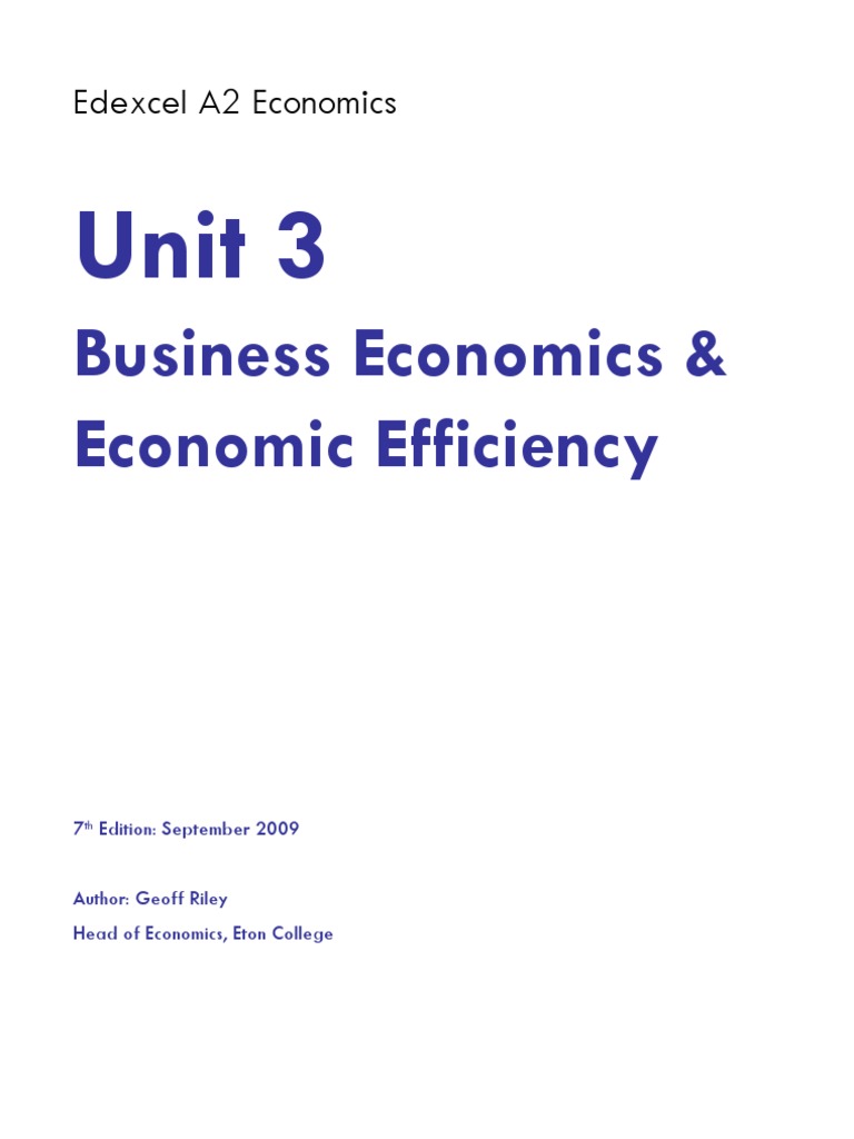 6EC03 Revision Unit 3: Business Economics and Economic Efficiency Notes ...