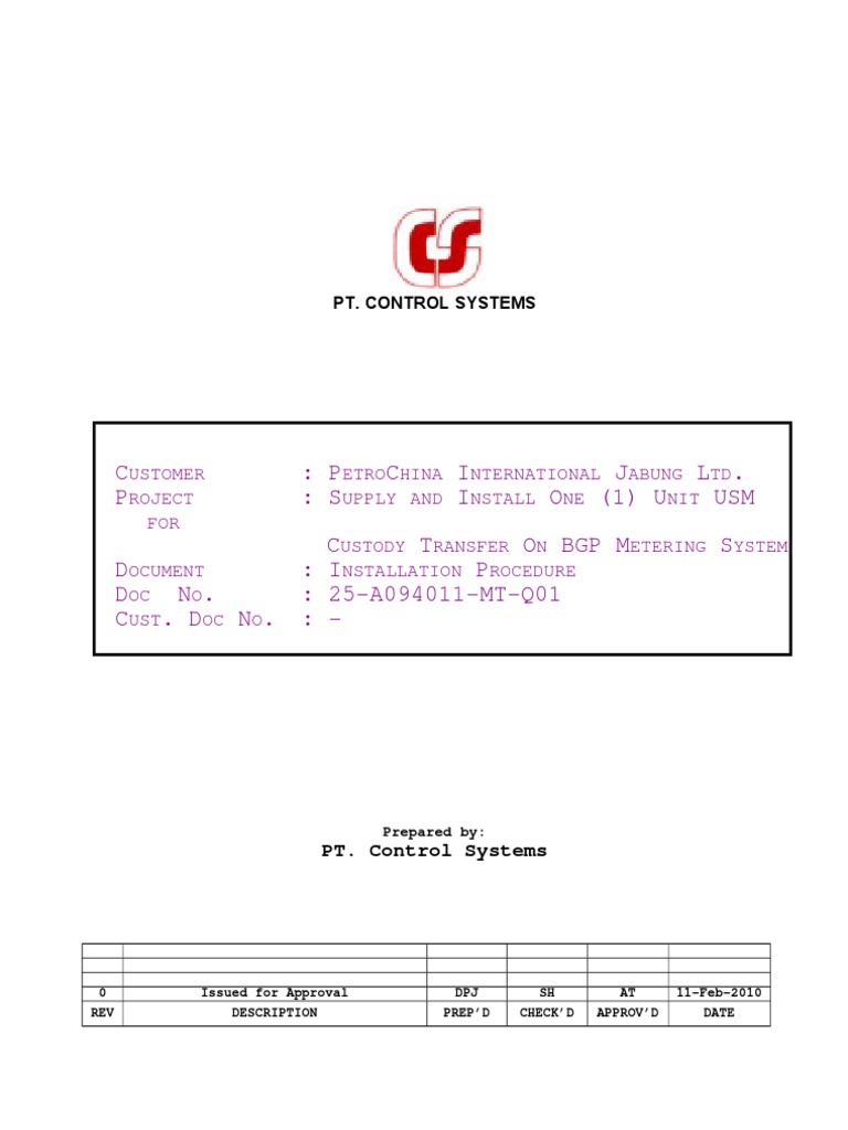 New USM Installation Procedure | PDF | Flow Measurement | Pipe (Fluid ...