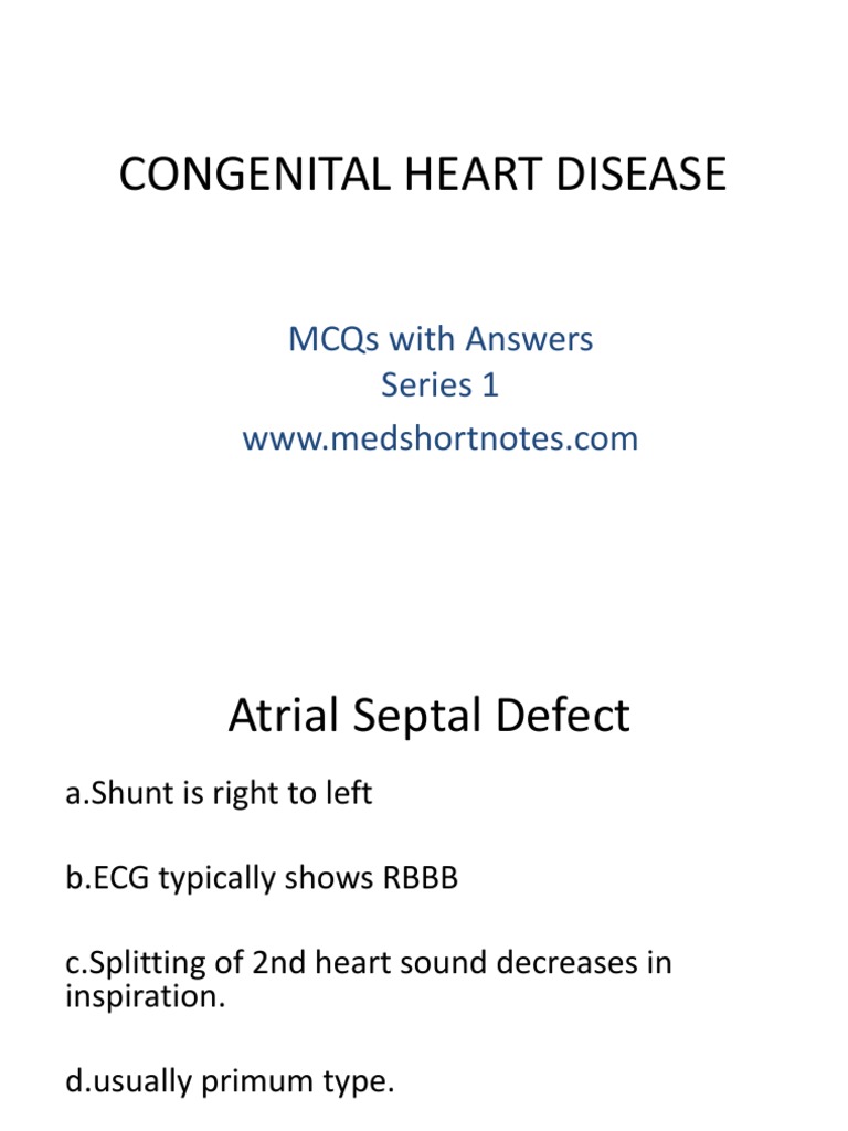 Congenital Heart Disease Series 1 | PDF | Cardiovascular Diseases ...