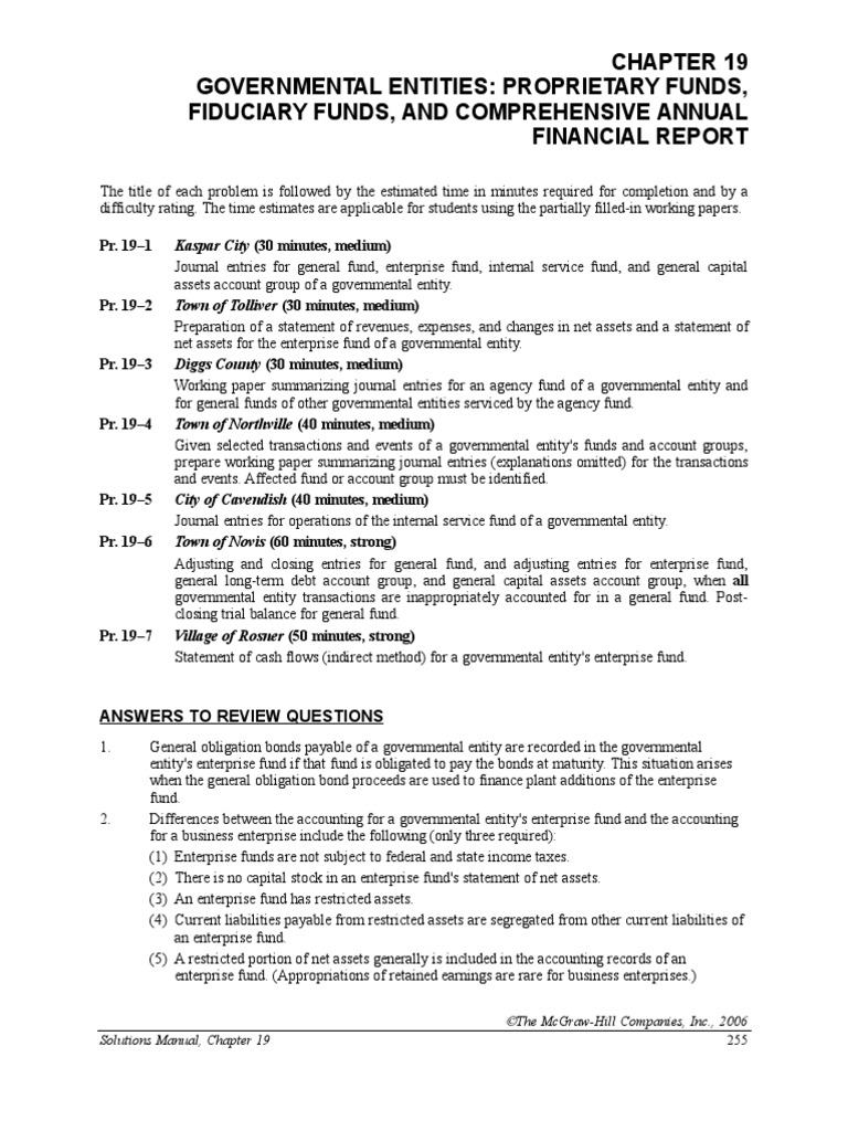 Chapter 19, Modern Advanced Accounting-Review Q & Exr | PDF | Fund ...
