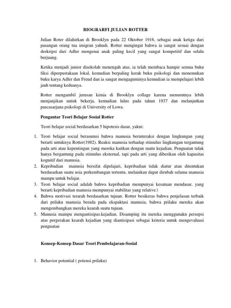 Biograrfi Julian Rotter | PDF | Sains & Matematika