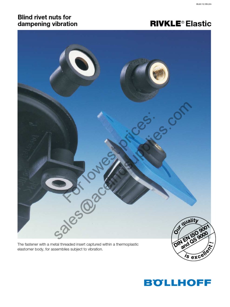 Bollhoff Rivkle Elastic - Blind Rivet Nuts For Vibration Damping | PDF ...