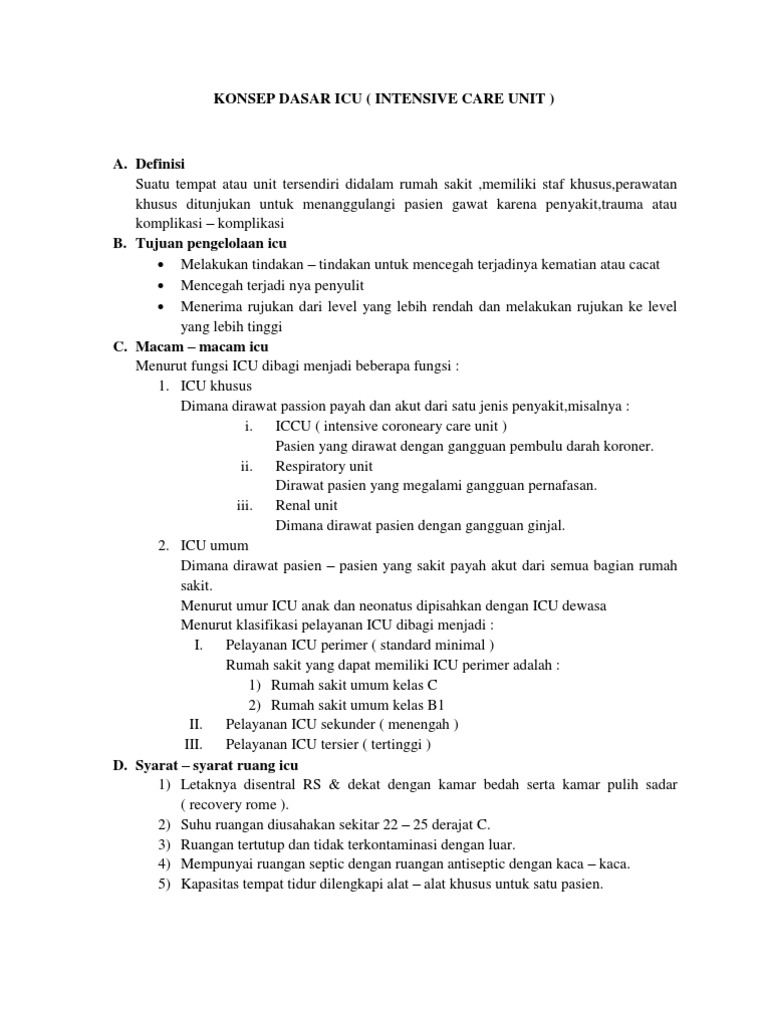 MENGURAI KONSEP DASAR ICU | PDF