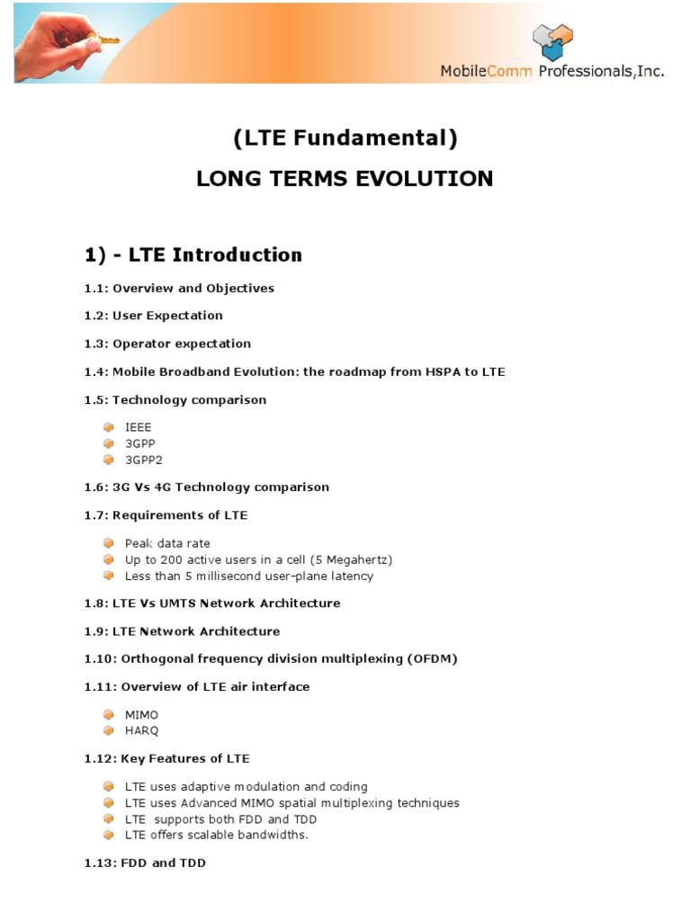 LTE Fundamentals | PDF | Lte (Telecommunication) | Orthogonal Frequency Division Multiplexing