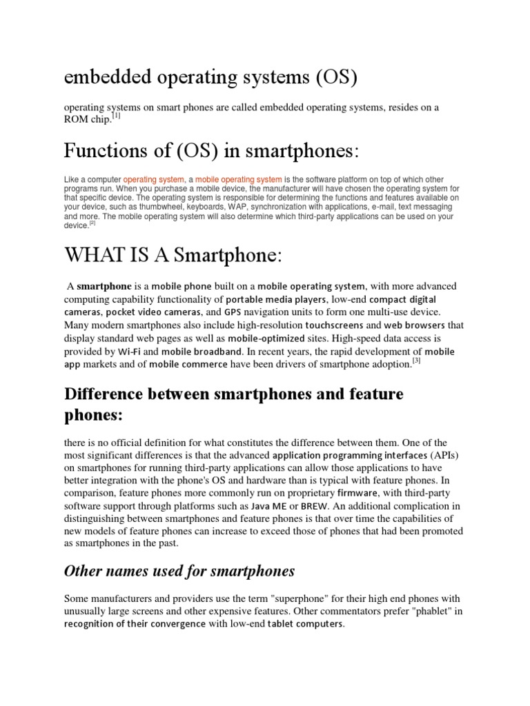 Embedded Operating Systems | PDF | Smartphone | Personal Digital Assistant