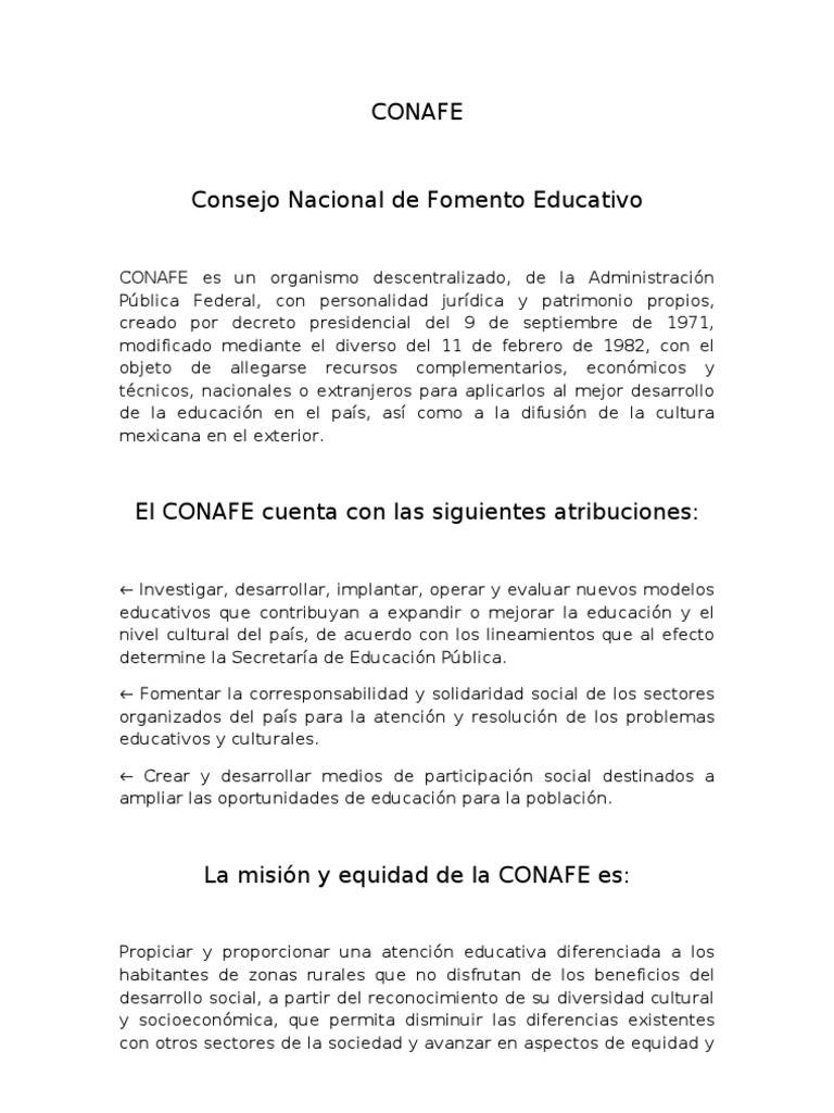 CONAFE | PDF | Jardín de infancia | Comunidad