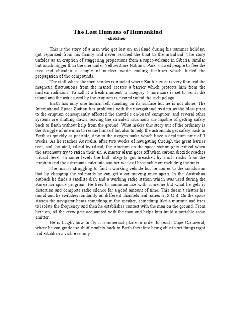 The Last Humans of Humankind - Sketches | PDF | Space Shuttle | Earth