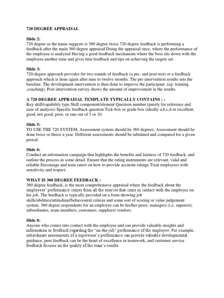 Understanding 720 Degree Appraisal | PDF | Performance Appraisal ...