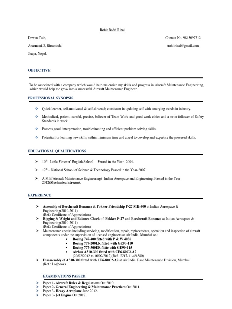 Resume FOR AME | Airplane | Engineering | Free 30-day Trial | Scribd