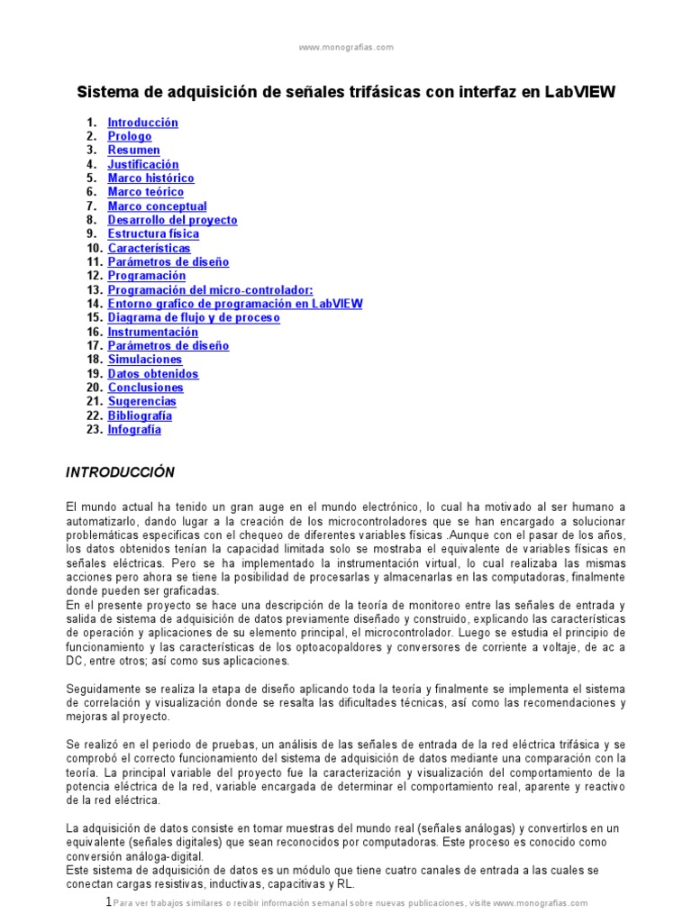 Sistema Adquisicion Senales Trifasicas Interfaz Labview | PDF | Energia ...