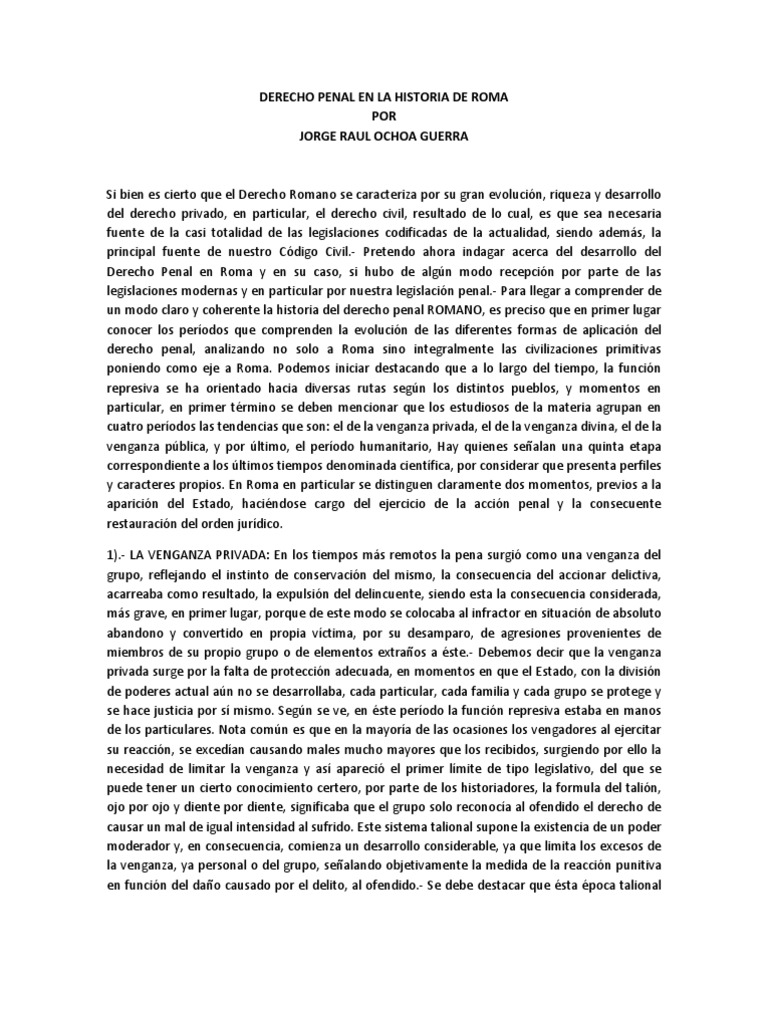 Derecho Penal en La Historia de Roma | PDF | Delito | Derecho penal