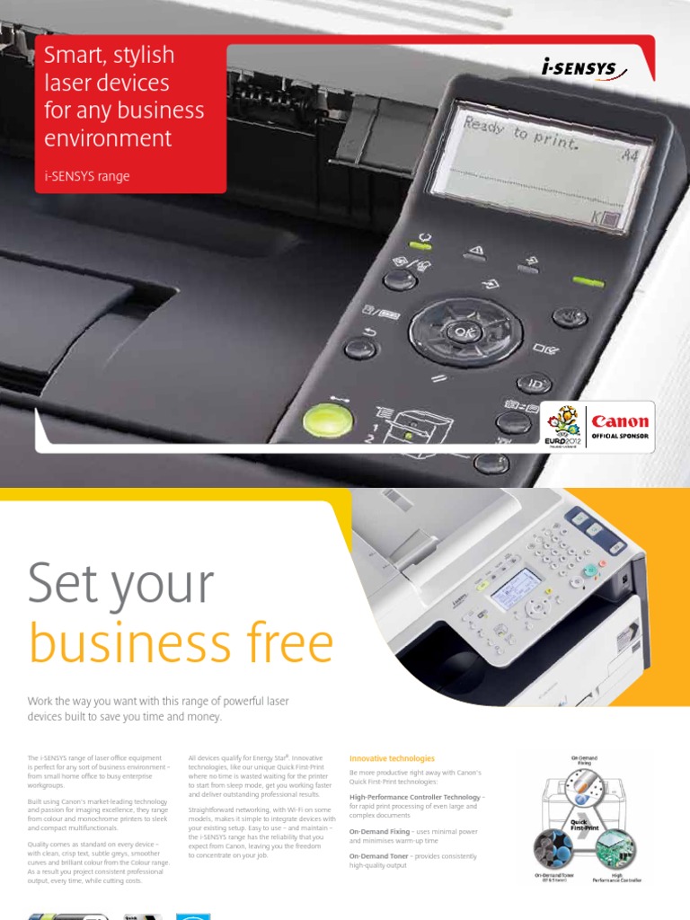 Canon Corporate Brochure 2012 I-Sensys | PDF | Printer (Computing) | Fax