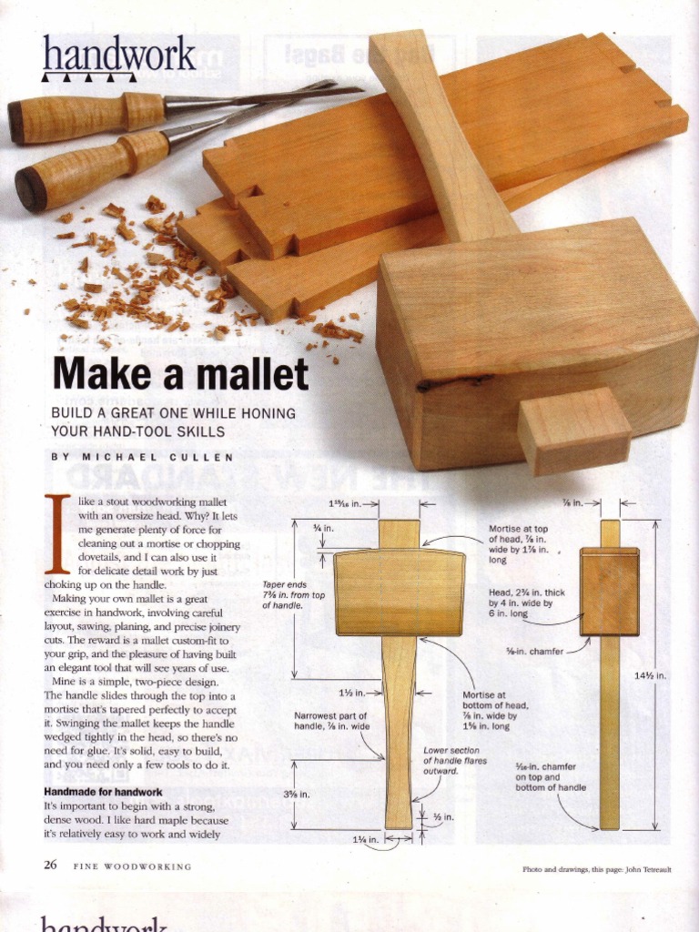 Fine Woodworking Make A Mallet | PDF | Tools | Woodworking