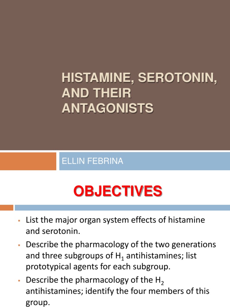 Histamine - Serotonin - and Their Antagonists | PDF | Serotonin ...