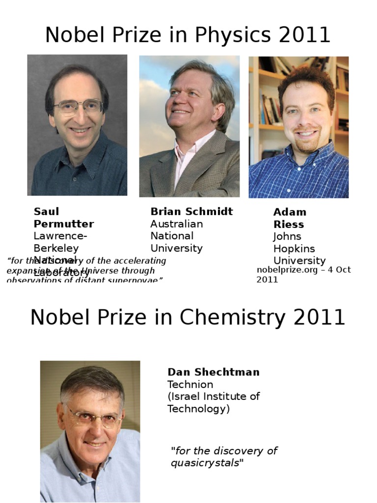 Nobel Prize in Physics 2011: Saul Permutter Brian Schmidt Adam Riess | PDF