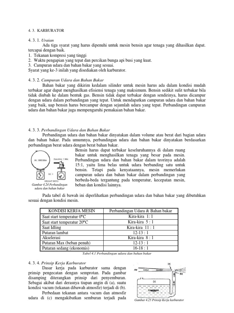 Subbab 4.3 Karburator | PDF