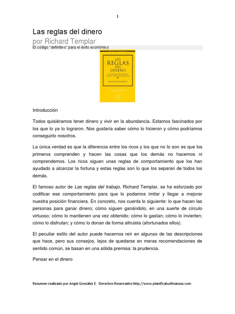Las Reglas Del Dinero | PDF | Compartir (Finanzas) | Conocimiento
