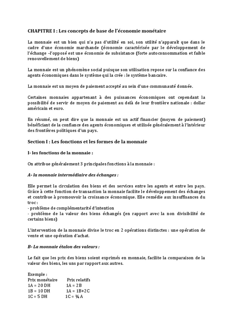 Économie Monétaire Cours Complet | PDF | Devises | Création de l'argent