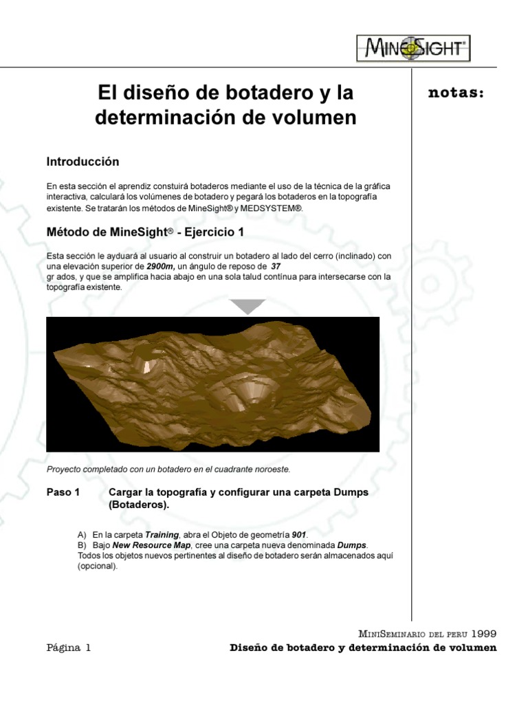 Diseño de Botaderos y Volúmenes en MineSight | PDF | Point and Click ...