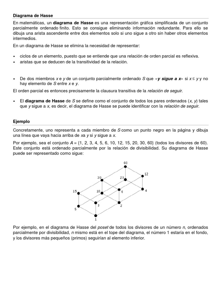 Diagrama de Hasse | PDF | Relaciones matematicas | Combinatoria