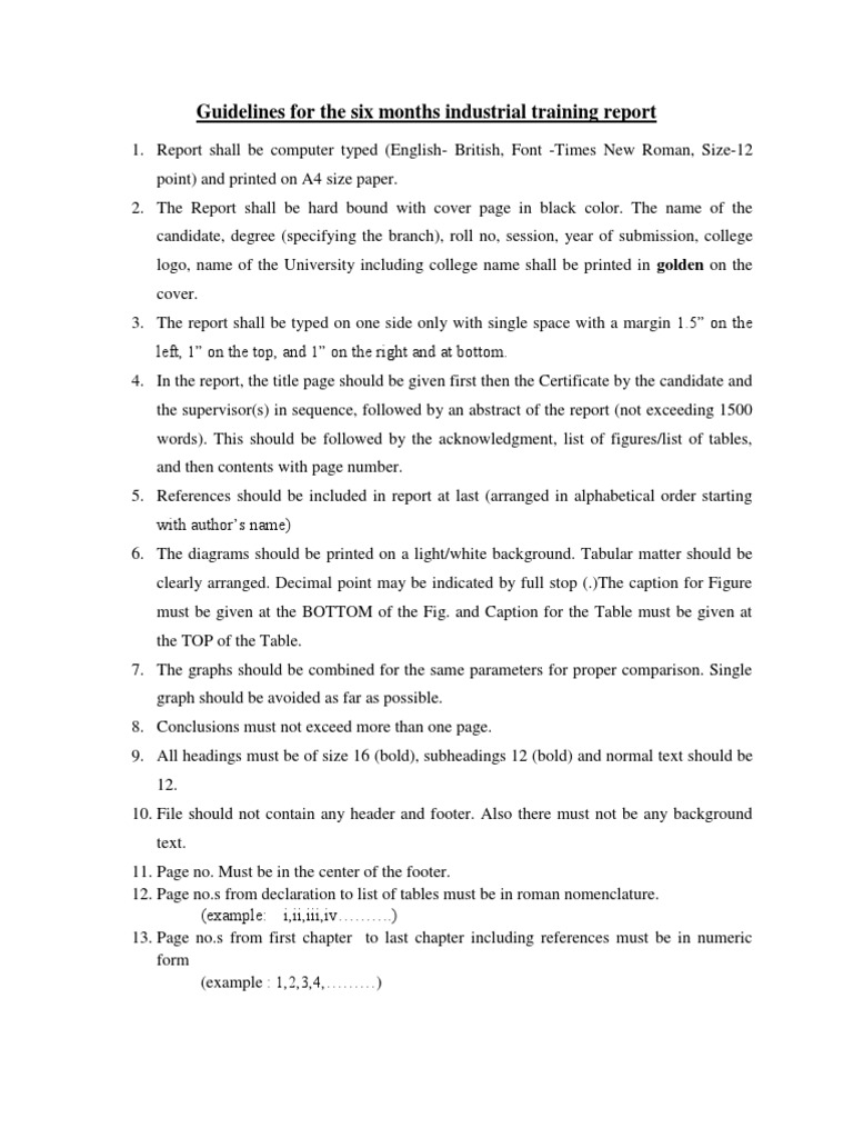 Guidelines For The 6 Month TRG Report | PDF | Abstract (Summary) | Electrical Engineering