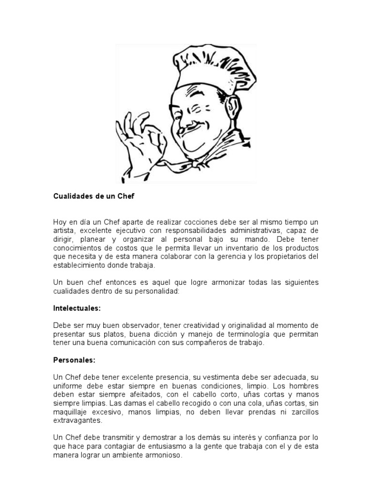 Cualidades de Un Chef | PDF | Sicología | Science