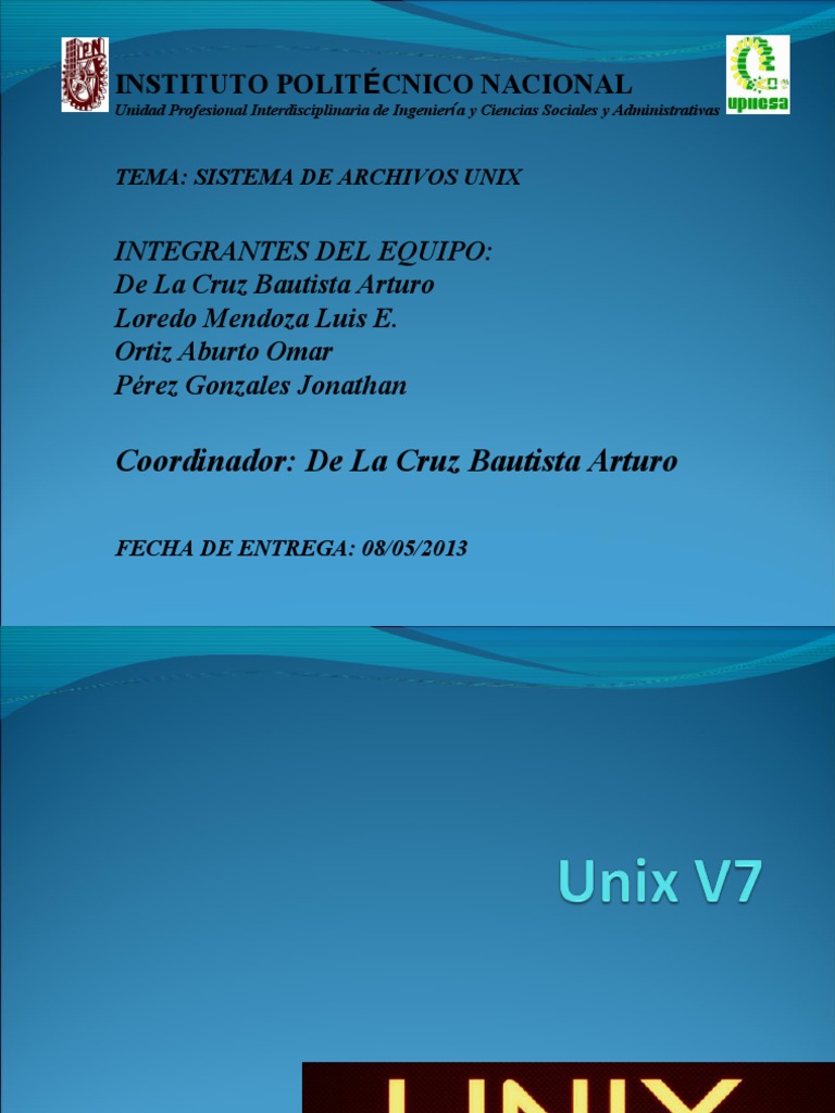 Sr8cm3-Eq2-Sistema de Archivos V7.unix | PDF | Software utilitario ...