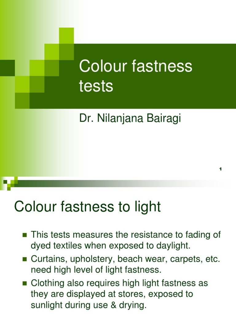 Colour Fastness | PDF | Light | Chlorine