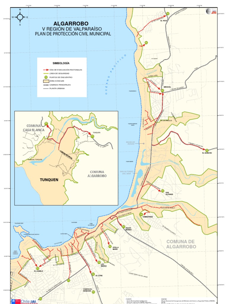 Mapa de Algarrobo, Chile | PDF | Defensa Civil | Desastres