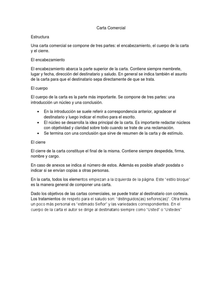 Carta Comercial | PDF | Microsoft | Informática