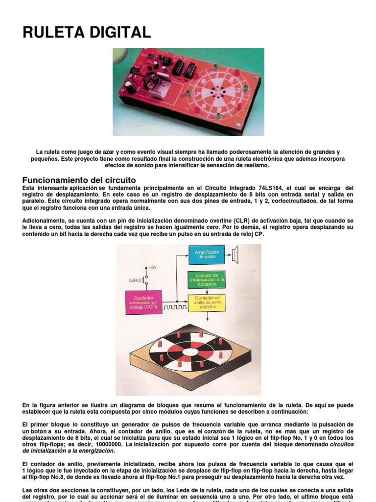 Ruleta Digital | PDF | Transistor | Corriente eléctrica