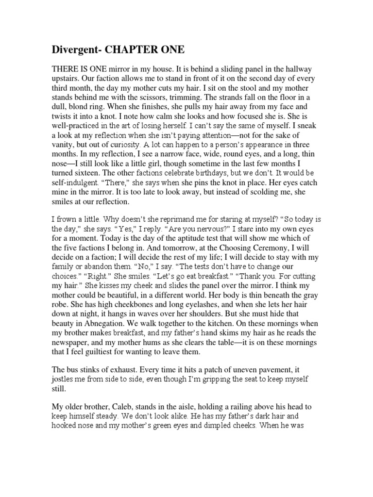 Divergent Chapter One | PDF | Clothing