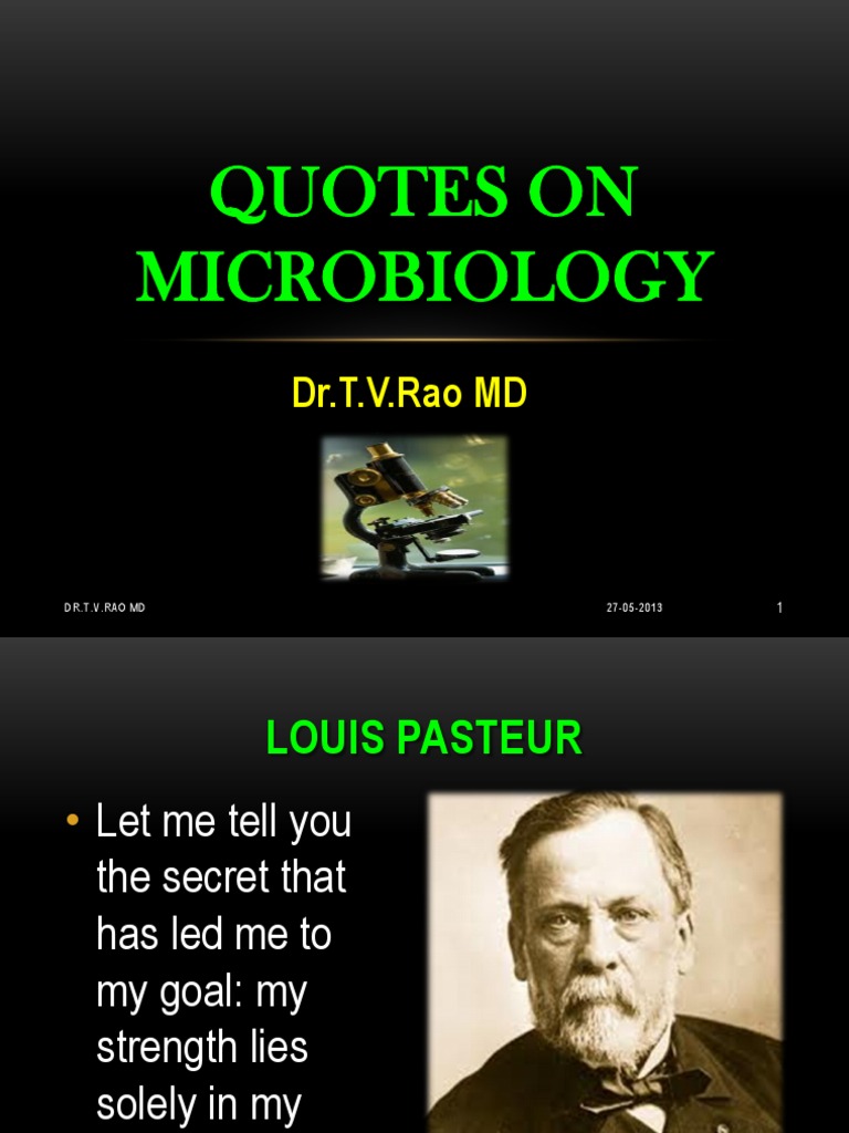 Quotes On Microbiology | PDF | Public Health | Health Sciences