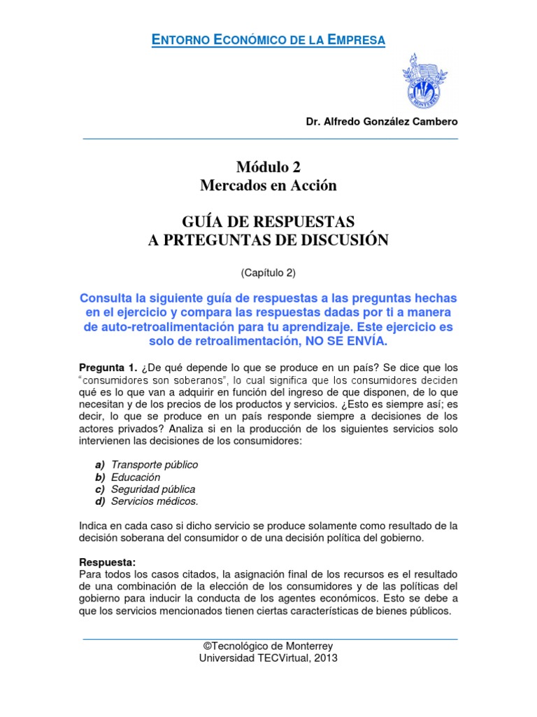 Guia Respuestas Modulo 2 PDF | PDF | Los consumidores | Gobierno
