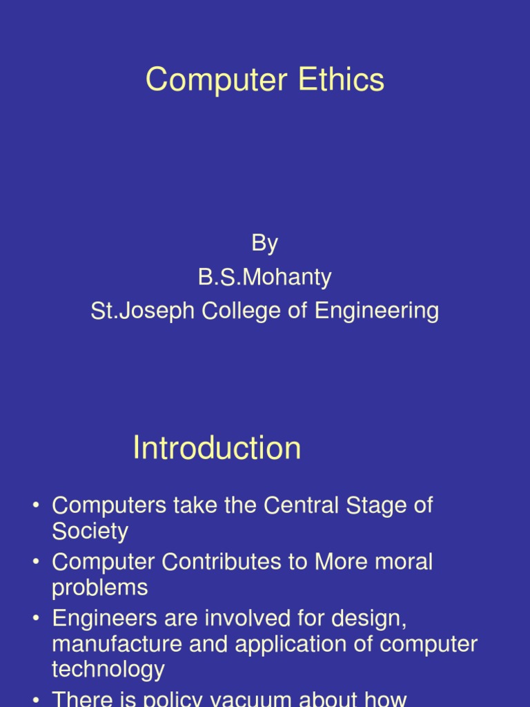 Computer Ethics Pdf Information Age Intellectual Works