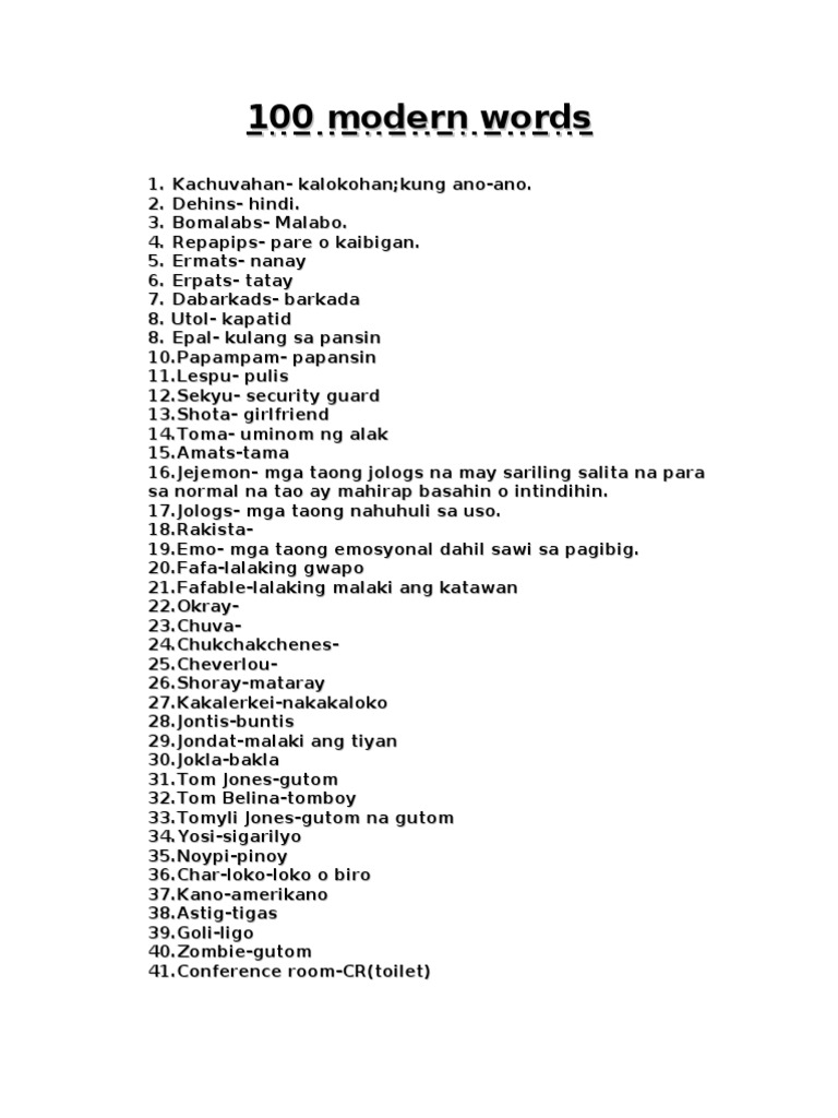 100 Modern Words | PDF