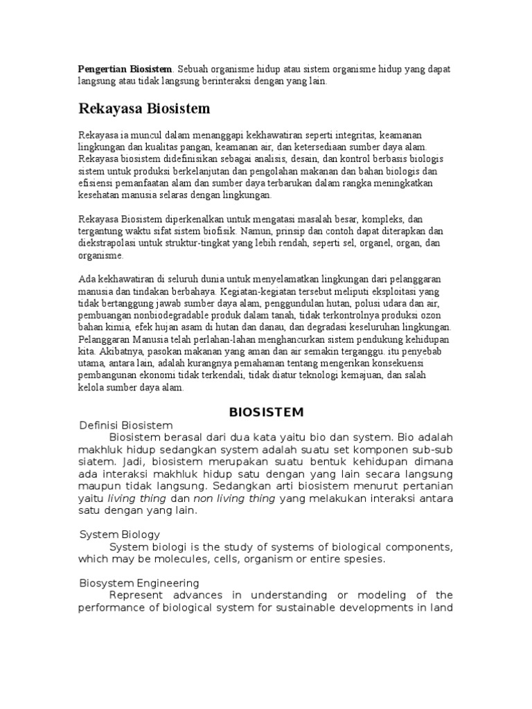 Pengertian Biosistem | PDF | Kesehatan Holistik