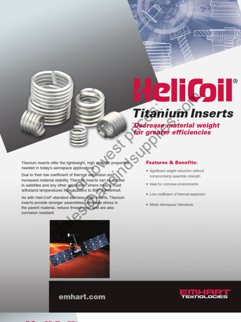 HeliCoil Titanium Inserts | PDF