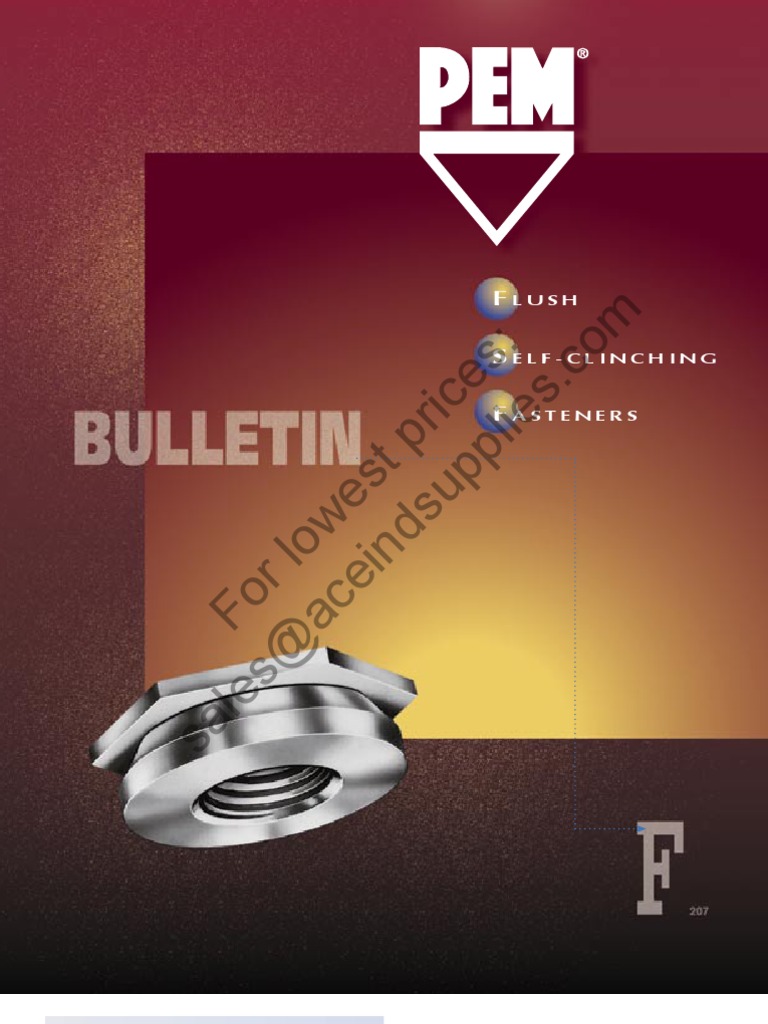 PEM Self Clinching Flush Fasteners | PDF | Screw | Building Engineering