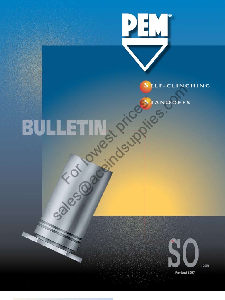 PEM Self Clinching Standoffs SO, BSO | PDF | Sheet Metal | Screw