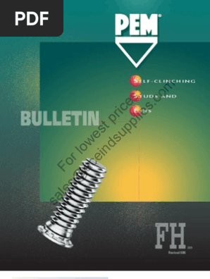 Type FH/FHS/FHA FHS-032-12 Pem Self-Clinching Threaded Studs Unified tillescenter Fasteners Nuts