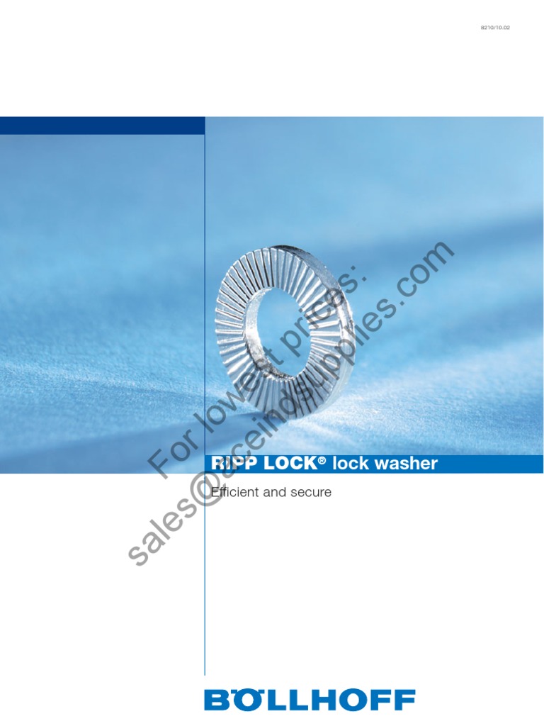 Ripp Lock Washers | Download Free PDF | Washer (Hardware) | Screw