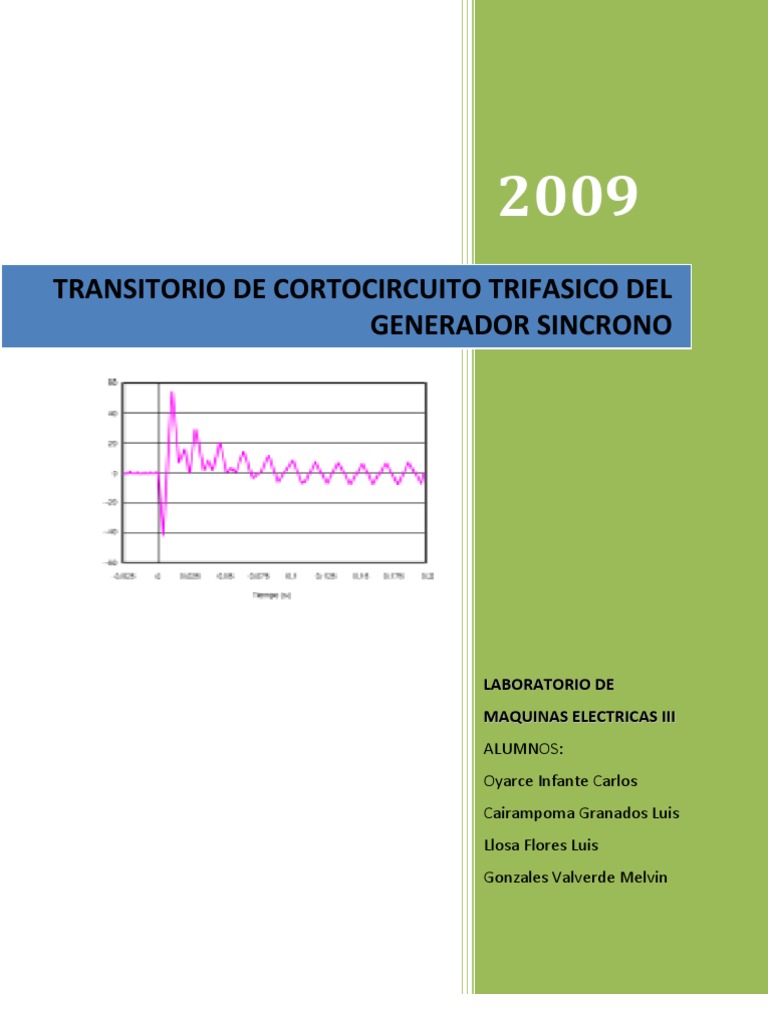 Transitorio de Cortocircuito Trifasico Del Generador Sincrono | PDF ...
