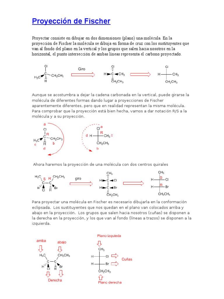Proyección de Fischer | PDF | Chiralidad (Química) | Química Orgánica