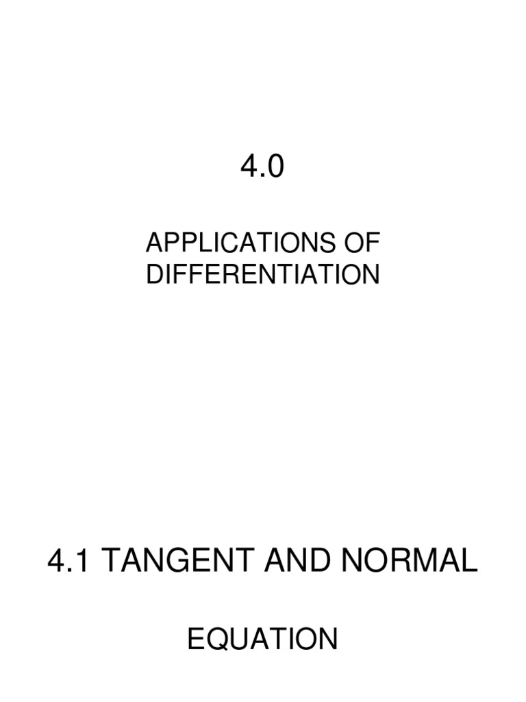 Tangent and Normal PDF | PDF | Tangent | Gradient