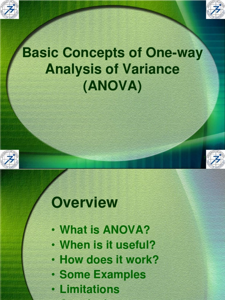 Basic Concepts Of One Way Analysis Of Variance ANOVA PDF Analysis