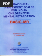 Madras Developmental Programming System Behavioural Scale: Appendices ...